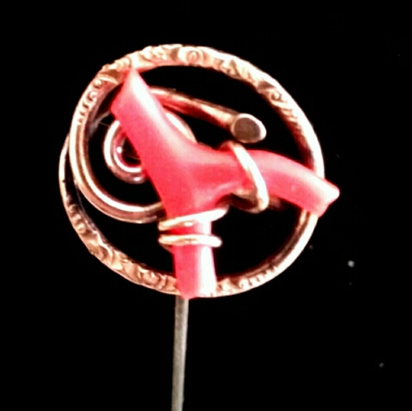 Other | Antique Natural Red Coral Hatstick Pin | Poshmark